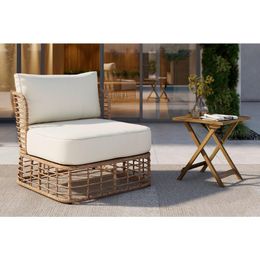 Ambia Garden Garten-Relaxsessel, Beige, Metall, Kunststoff, Textil, 81x71x88 cm, Gartenm&ouml;bel, Gartenst&uuml;hle