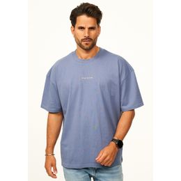 T-Shirt Soulstar "Kurzarm Oversize aus 100% Baumwolle mit Rundhalsausschnitt Crew Neck f&uuml;r Herren", Jungen, Gr. L, blau, Obermaterial: 100% Baumwolle CO., Rundhals, Shirts T-Shirt, Basic Oberteil Crew-Neck kurz&auml;rmlig aus 100% Baumwolle f&uuml;r M&auml;nner