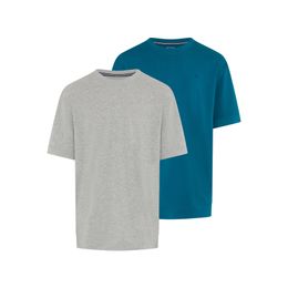 Rundhalsshirt MAN'S WORLD PLUS "auch in Grosse Gr&ouml;&szlig;en bis Gr. 7XL Bauch-Fit", Jungen, Gr. XL (56/58), mid grau me, Single Jersey, Obermaterial: 100% Baumwolle. Obermaterial Melange: 90% Baumwolle, 10% Viskose, unifarben, Basic, regular fit normal, Rundhals, Rippb&uuml;ndchen, Shirts Rundhalsshirt, Regular Fit, Kurzarm, unifarben, auch in gro&szlig;en Gr&ouml;&szlig;en