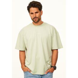 T-Shirt Soulstar "Kurzarm Oversize aus 100% Baumwolle mit Rundhalsausschnitt Crew Neck f&uuml;r Herren", Jungen, Gr. L, gr&uuml;n (sage), Obermaterial: 100% Baumwolle CO., Rundhals, Shirts T-Shirt, Basic Oberteil Crew-Neck kurz&auml;rmlig aus 100% Baumwolle f&uuml;r M&auml;nner