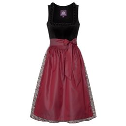 Spieth & Wensky Dirndl SPIETH & WENSKY "Gloria", Damen, Gr. 34, N-Gr, rot (schwarz), Obermaterial: 100% Polyester PES. Futter: 70% Polyester PES. 30% Viskose CV., festlich, regular fit, Kleider, feines Samtoberteil