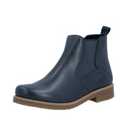 Rieker Damen Chelseaboots, Gr. 38, blau, Lederimitat, Basic, Schuhe, Stiefelette, Schlupfboots, Stretcheinsatz, mit Innenrei&szlig;verschluss