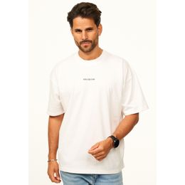T-Shirt Soulstar "Kurzarm Oversize aus 100% Baumwolle mit Rundhalsausschnitt Crew Neck f&uuml;r Herren", Jungen, Gr. L, wei&szlig;, Obermaterial: 100% Baumwolle CO., Rundhals, Shirts T-Shirt, Basic Oberteil Crew-Neck kurz&auml;rmlig aus 100% Baumwolle f&uuml;r M&auml;nner