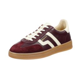 Sneaker Gant "Cuzima", Damen, Gr. 37, weinrot, Leder, Veloursleder, kontrastfarbene Details, Schuhe Sneaker, Schn&uuml;rschuh, Retro-Sneaker, Halbschuh mit Logo