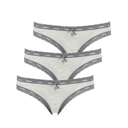 like it! Minislip LIKE IT "3er Pack Damen Minislip Kim", Damen, Gr. L, grau (anthrazit), Obermaterial: 95% Modal CMD. 5% Elasthan EL., Unterhosen