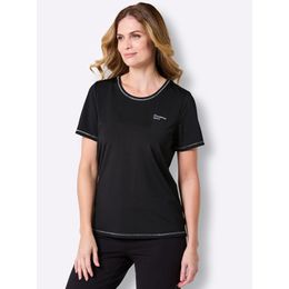 Trainingsshirt Catamaran "Freizeitshirt", Damen, Gr. 40/42, schwarz, 90% Polyester, 10% Elasthan, unifarben, Rundhals, Shirts