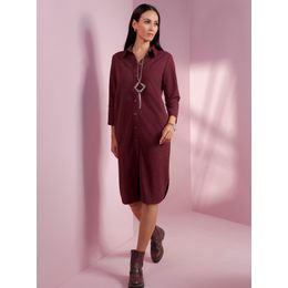 Heine Damen Lederkleid "Velourslederimitat-Kleid"burgund, Gr. 46, unifarben, 95% Polyester, 5% Elasthan, Kleider