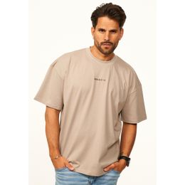 T-Shirt Soulstar "Kurzarm Oversize aus 100% Baumwolle mit Rundhalsausschnitt Crew Neck f&uuml;r Herren", Jungen, Gr. L, grau (taupe), Obermaterial: 100% Baumwolle CO., Rundhals, Shirts T-Shirt, Basic Oberteil Crew-Neck kurz&auml;rmlig aus 100% Baumwolle f&uuml;r M&auml;nner