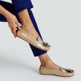 LANDS' END Tassel-Loafer im Autoschuh-Design f&uuml;r Damen, Damen, size: regular, Metallic, by Lands' End