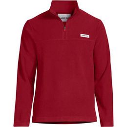 LANDS' END Anyweather Fleece-Pullover mit Rei&szlig;verschluss, Herren, size: regular, Rot, Polyester, by Lands' End
