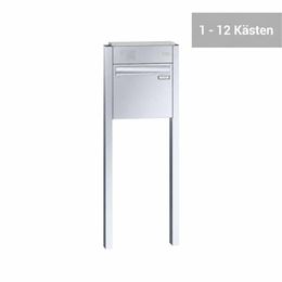 LEABOX freistehende Briefkastenanlage mit Sprechfeld in V2A Edelstahl - LEA3 (1-12-fach)