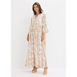 bonprix Tunika-Kleid aus flie&szlig;ender Viskose, wei&szlig;, Gr.44, sommerliches Tunika-Kleid aus flie&szlig;ender Viskose mit kleiner Knopfleiste vorne am Ausschnitt, aus Viskose