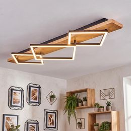 hofstein Pompu Deckenleuchte LED Naturfarben, Schwarz, 1-flammig