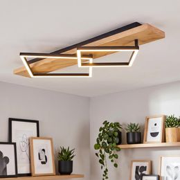 hofstein Pompu Deckenleuchte LED Naturfarben, Schwarz, 1-flammig