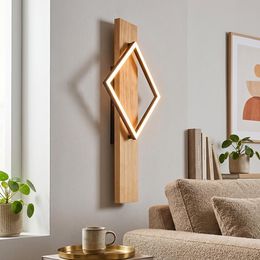 hofstein Pompu Wandleuchte LED Naturfarben, Schwarz, 1-flammig