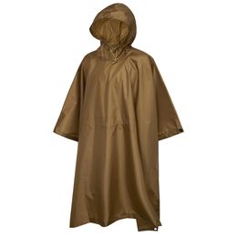 Outdoorjacke Brandit "Brandit Herren Ripstop Poncho", Gr. onesize, braun (camel), 100% Polyester, unifarben, normal, ohne Ausschnitt, Jacken Outdoorjacke