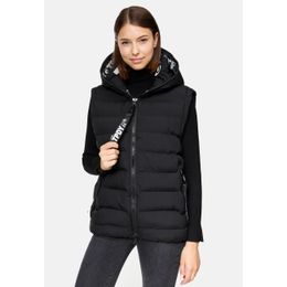 Steppweste Trueprodigy "Matthew F Kapuze Rei&szlig;verschluss Eingriffstaschen", Damen, Gr. XS, schwarz, Obermaterial: 100% Polyester PES., slim fit, Westen Steppweste