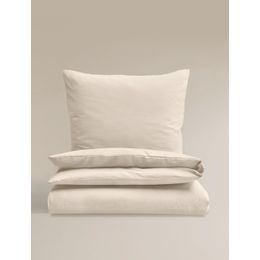Bettw&auml;sche Bierbaum "Bettw&auml;sche Biber Uni", beige (creme), B/L: 135cm x 200cm, 1 Stk., 1 Stk., Biber, B/L: 40cm x 80cm, 2 Stk., Biber, Obermaterial: 100% Baumwolle, Bettw&auml;sche, Bettw&auml;sche, Biber, 100 % Baumwolle, pflegeleicht, kuschelig weich