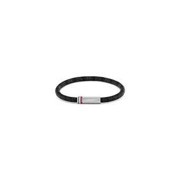 Armband Tommy Hilfiger "PRINTED CORD", schwarz (schwarz, edelstahlfarben, rot, blau, wei&szlig;), Armb&auml;nder, Damen, 19cm, Edelstahl Nylon, Edelstahl, Nylon, Armband, Emaille