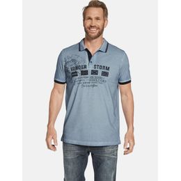 Poloshirt Jan Vanderstorm "Poloshirt ANTHONIS", Herren, Gr. L, blau (hellblau), Obermaterial: 100% Baumwolle CO., comfort fit normal, ohne Ausschnitt, Shirts