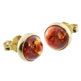 Paar Ohrstecker OSTSEE-SCHMUCK "OSTSEE-SCHMUCK Ohrstecker Classic 8 mm Ohrstecker Classic 8 mm", gelb, Ohrringe, Damen, 9mm rund, Silber 925 (Sterlingsilber)