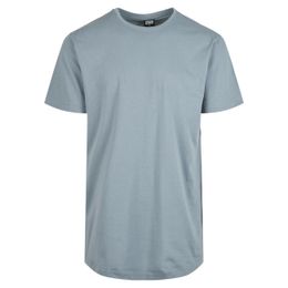Kurzarmshirt Urban Classics "Urban Classics Herren Shaped Long Tee", Jungen, Gr. 5XL, blau (dustyblau), 100% Baumwolle, unifarben, normal, Rundhals, Shirts