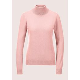 Madeleine Mode Longpullover MADELEINE "Kaschmirpullover Zeitloser Strickpullover mit geripptem Rollkragen", Damen, Gr. 48, rosa (puderros&eacute;), Obermaterial: 100% Kaschmir WS., Modern, Rollkragen, Pullover Longpullover, Kaschmirpullover mit Rollkragen, Langarm