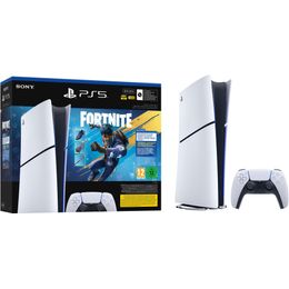 Playstation 5 Konsolen-Set "PS5 Digital Edition (Slim) &ndash; Fortnite Erbl&uuml;hendes-Chaos-Bundle", wei&szlig; (wei&szlig;, schwarz), Spielekonsolen