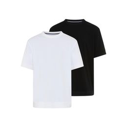 Rundhalsshirt MAN'S WORLD PLUS "auch in Grosse Gr&ouml;&szlig;en bis Gr. 7XL Bauch-Fit", Jungen, Gr. XL (56/58), wei&szlig;, schwarz, Single Jersey, Obermaterial: 100% Baumwolle. Obermaterial wei&szlig;: 100% Baumwolle, unifarben, Basic, regular fit normal, Rundhals, Rippb&uuml;ndchen, Shirts Rundhalsshirt, Regular Fit, Kurzarm, unifarben, auch in gro&szlig;en Gr&ouml;&szlig;en