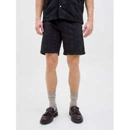 Jack & Jones Shorts JACK & JONES "JPSTJAIDEN BOHEME JOGGER SHORT SRT", Herren, Gr. M, N-Gr, blau (schwarz navy), Web, Obermaterial: 100% Baumwolle, unifarben, relaxed fit normal, Hosen Shorts