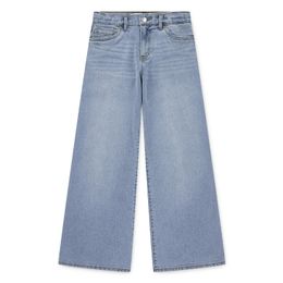 High-waist-Jeans LEVI'S KIDS "LVG HIGH RISE BAGGY", M&auml;dchen, Gr. 6 (116), N-Gr, this and that w, o destruction, Denim/Jeans, Obermaterial: 69% Baumwolle, 26% Polyester, 4% Viskose, 1% Elasthan, Jeans High-Waist-Jeans, mit softem Griff