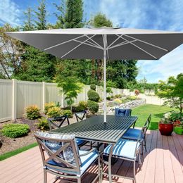 Sonnenschirm grau 3x3 m quadratisch, Alu-Gestell weiss, Polyester-Stoff | paramondo interpara