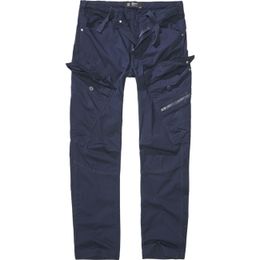 Cargohose Brandit "Brandit Herren Adven Slim Fit Cargo Pants", Herren, Gr. L, US-Gr&ouml;&szlig;en, navy, 98% Baumwolle, 2% Elasthan, unifarben, normal, Hosen Cargohose