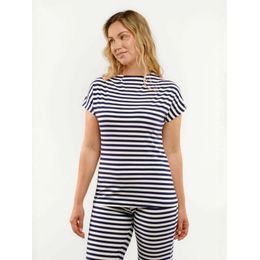 Funktionstop LIBERT&Eacute; ESSENTIEL "Libert&eacute; Essentiel Top ALMA", Damen, Gr. M/L, blau creme stripe, Obermaterial: 90% Polyester, 10% Elasthan, Tops