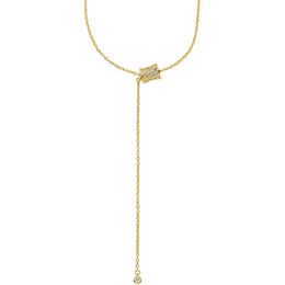 Y-Kette "Schmuck Geschenk Silber 925 Halsschmuck", gold (gelbgoldfarben, kristallwei&szlig;), ANISTON JEWELRY & WATCHES, Halsketten, Damen, Silber 925 (Sterlingsilber), L: 50 B: 0,7mm, mit Zirkonia (synth.), B:0,7mm