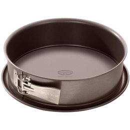 Springform "Back-Edition, mit Emaille-Servierboden", braun, B:29,5cm L:9,5cm T:31,5cm &Oslash;:28cm, Stahlblech, DR. OETKER K&Uuml;CHENHELFER, K&uuml;chenformen, Antihaft-Beschichtung, schnitt-& kratzfest, hitzebest&auml;ndig bis 230C