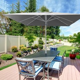 Sonnenschirm / Balkonschirm 3x3m quadratisch / Stofffarbe grau / Gestell silber | paramondo interpara