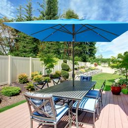 Sonnenschirm / Balkonschirm 3x3m quadratisch / Stofffarbe blau / Gestell anthrazit | paramondo interpara