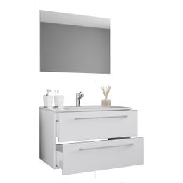 Waschtisch Vcm "3-tlg. Waschplatz Waschtisch Badinos Schublade SP", wei&szlig;, B:80cm T:46cm, Waschtische, Waschtisch