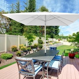 Sonnenschirm / Balkonschirm 3x3m quadratisch / Stofffarbe weiss / Gestell weiss | paramondo interpara