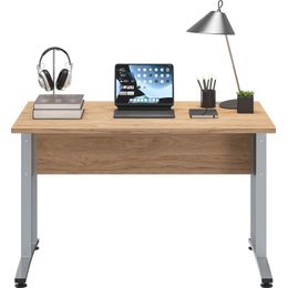 Schreibtisch FMD "Calvi", braun (hickory), B:120cm H:75cm T:80cm, Tische, Schreibtisch