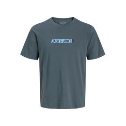 Jack & Jones PlusSize Rundhalsshirt "JJMUNK TEE SS CREW NECK SN PLS", Jungen, Gr. 5XL, turbulence, Jersey, Obermaterial: 100% Baumwolle, JACK & JONES PLUSSIZE, bedruckt, normal normal, Rundhals, Shirts Rundhalsshirt, Baumwolle, normal geschnitten