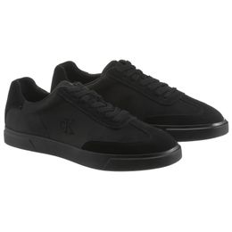 Calvin Klein Damen Plateausneaker "LOW PRO CUPSOLE WT SATIN MIX", Gr. 38schwarz, Leder, Textil, aufgeraut, unifarben, Basic, Schuhe, Freizeitsneaker,