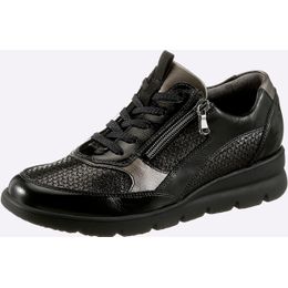 Waldl&auml;ufer Sneaker WALDL&Auml;UFER, Damen, Gr. 4,5, schwarz, meliert, Glattleder, Lackleder, Nubukleder, Schuhe Sneaker