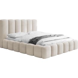POLSTERBETT Serenity mit Bettkasten, Beige Samt 160x200 cm