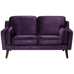 Beliani 2-SITZER-SOFA Samtstoff Violett Lokka
