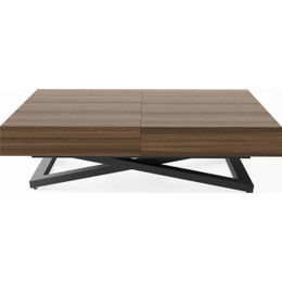 COUCHTISCH Cavetta U h&ouml;henverstellbar ausziehbar, Walnuss Braun 120-200/80/27-76 cm