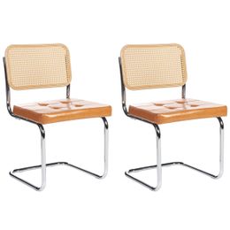 Beliani ESSZIMMERSTUHL 2er-Set Braun Ethete