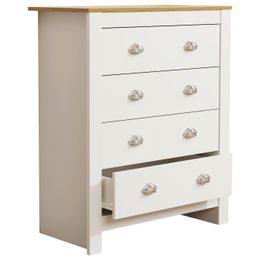 Kommode Balusa XL Wei&szlig;/Honigeiche