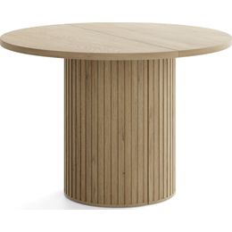 ESSTISCH Norin rund ausziehbar verl&auml;ngerbar, Eiche Braun Rustikal 100-188/100/75 cm